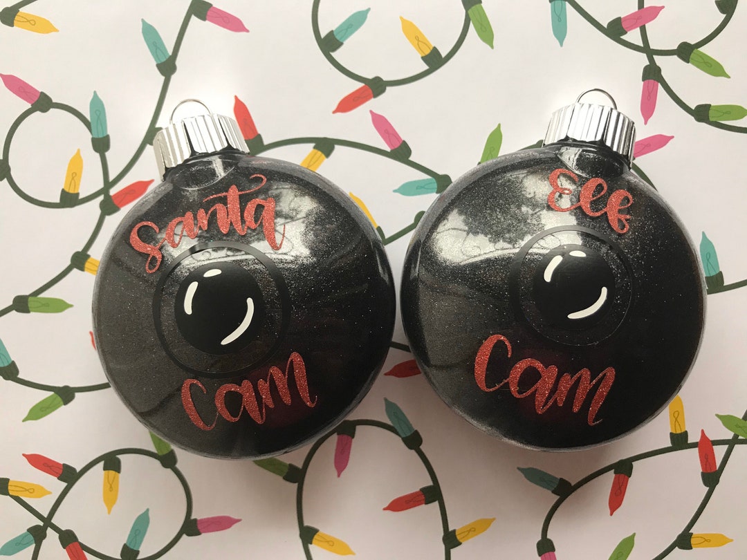 Santa / Elf Cam Glitter Vinyl Decals - Ornaments - Etsy