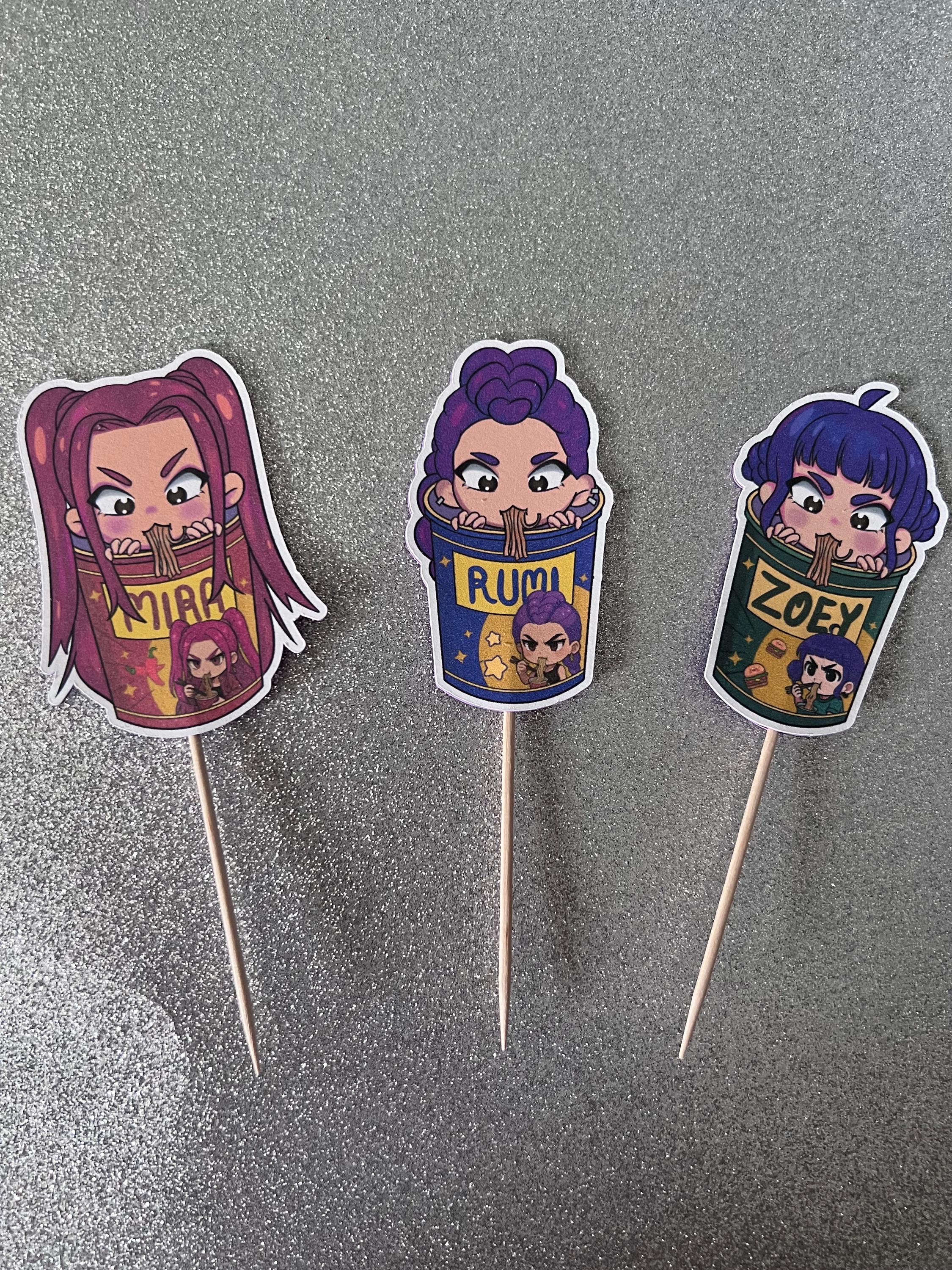 K-pop Demon Hunters Party Decorations, Kpop Demon Hunters Cupcake ...