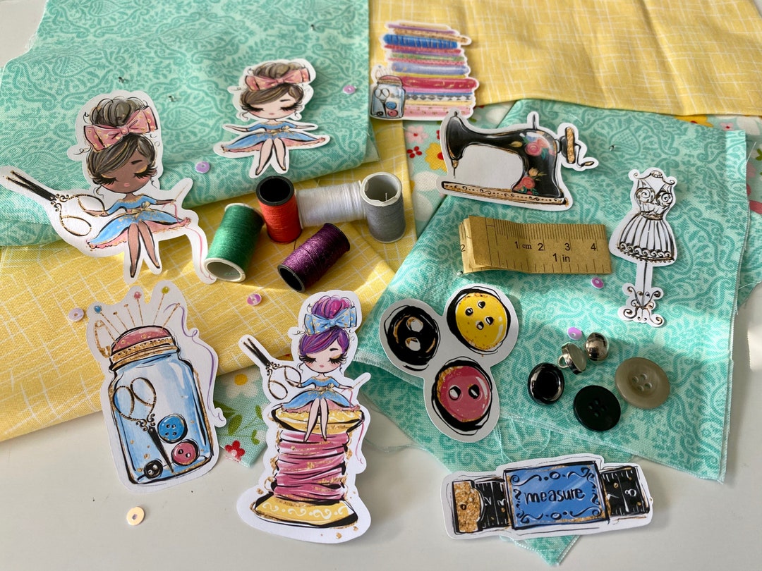 Seamstress Sewing/crafts Sticker Set - Etsy