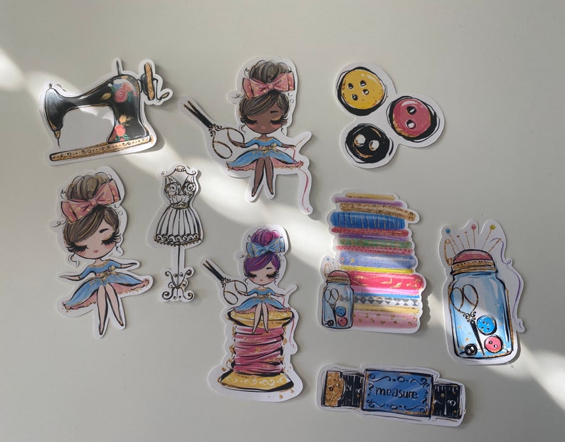 Seamstress Sewing/crafts Sticker Set - Etsy
