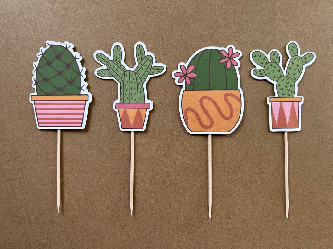 Cactus Cupcake Toppers/ Succulents Cupcake Toppers/ Party Toppers ...