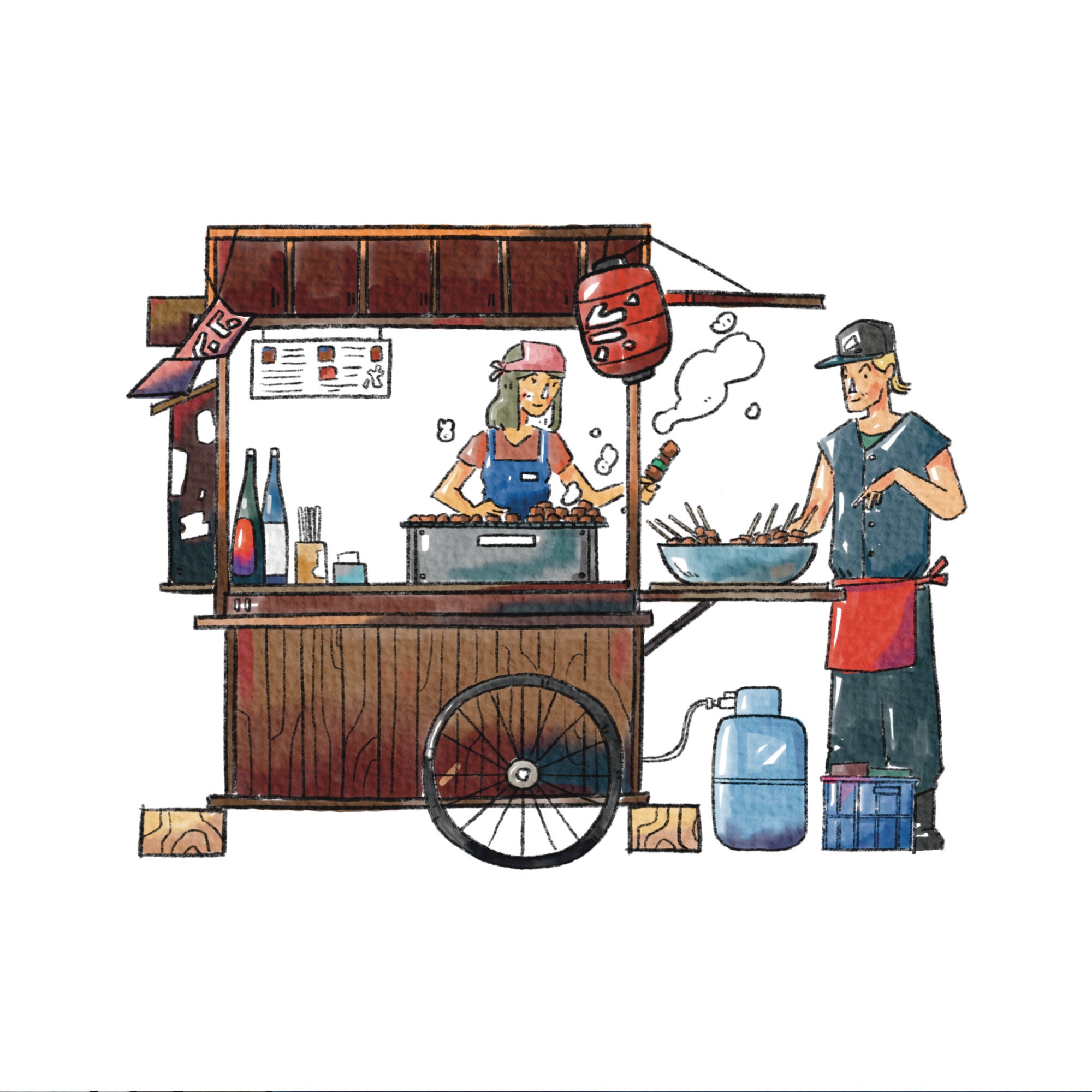 Food Cart Print | Street Food Print | Food Cart Wall Decor| Digital ...