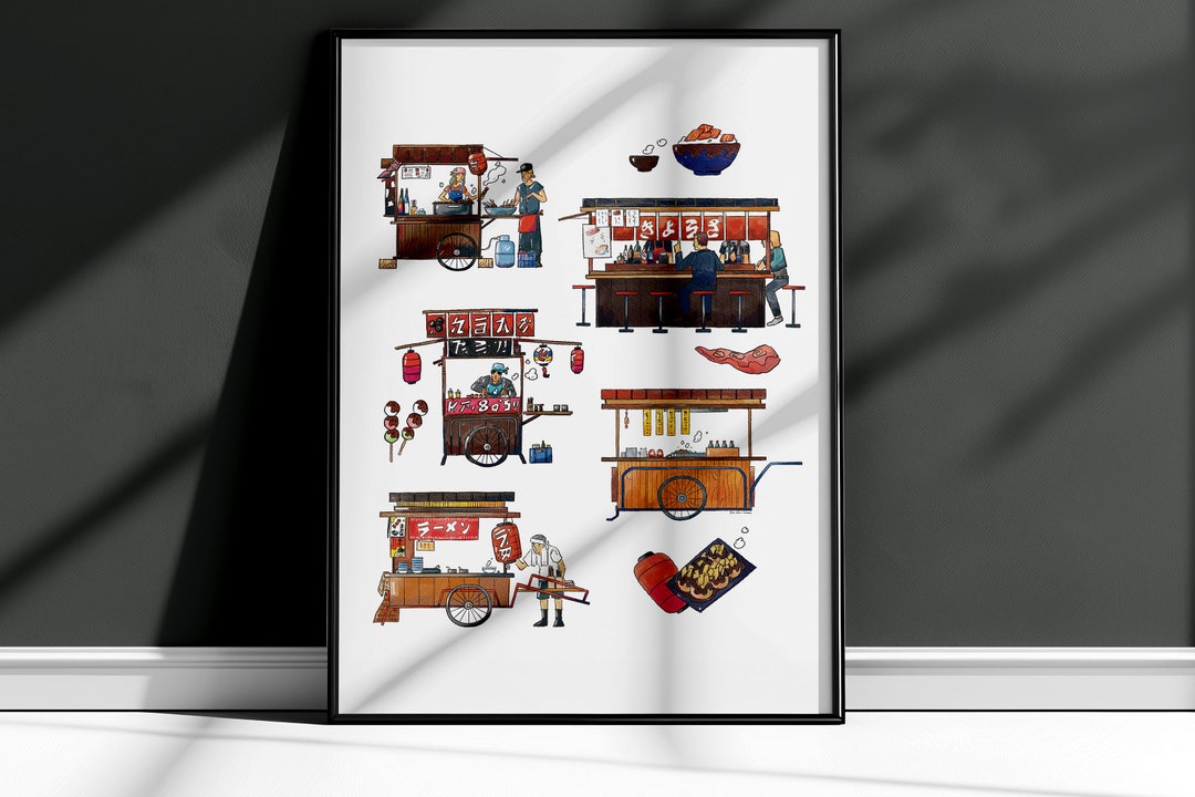 Food Cart Print | Street Food Print | Food Cart Wall Decor| Digital ...