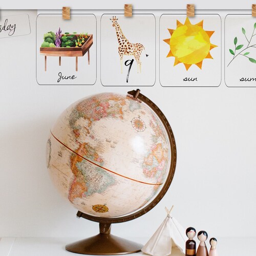 Rainbow Circle Time Wall Calendar Bundle Printable With | Etsy