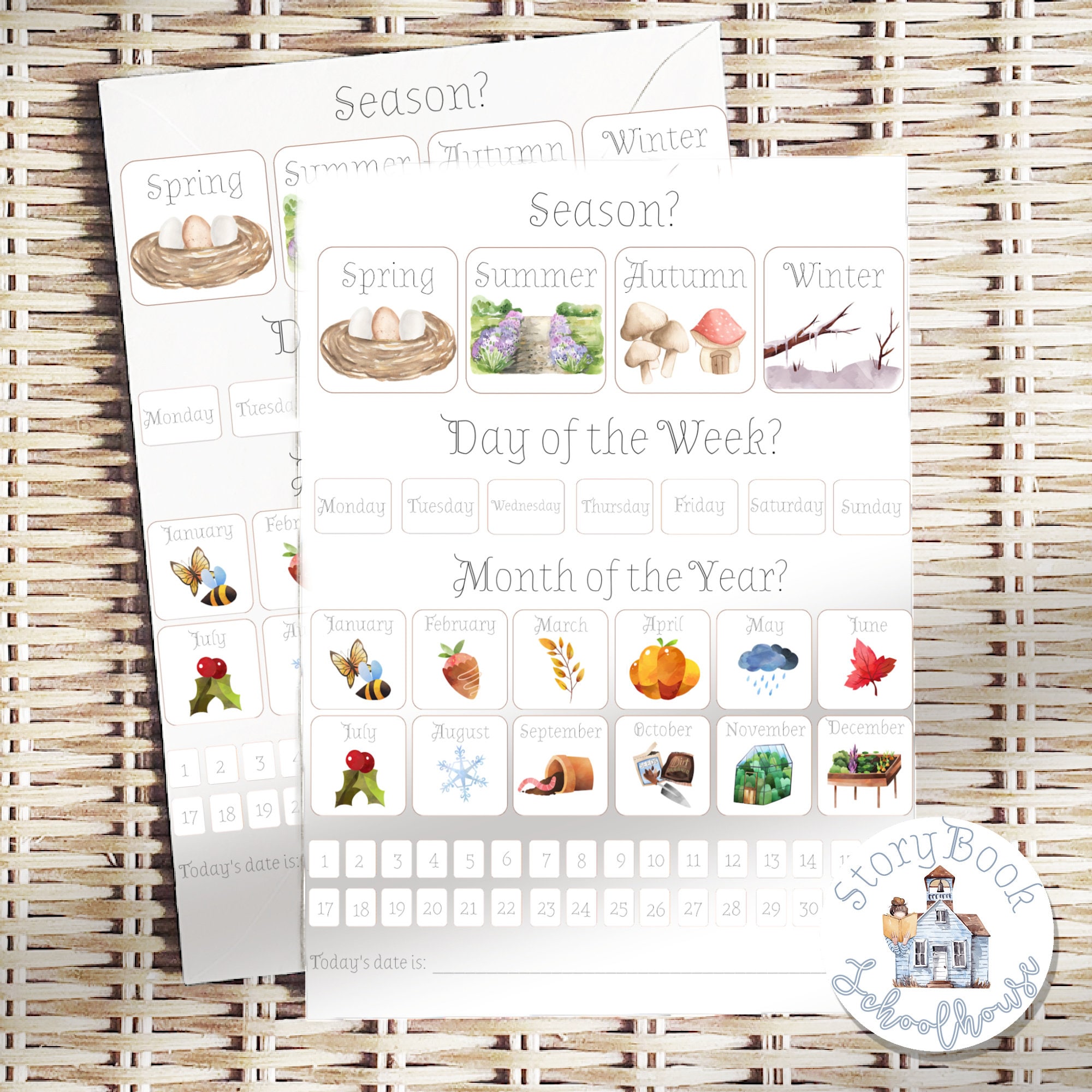 Southern Hemisphere Perpetual Calendar for Each Child to Use Montessori ...
