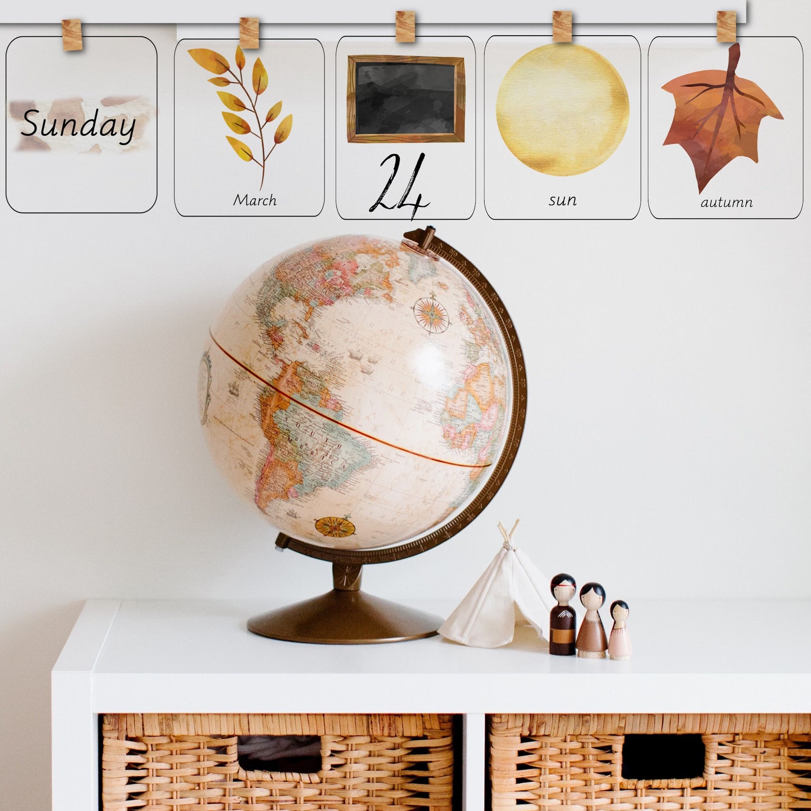 Southern Hemisphere Montessori Calendar Cards for Circle Time | Waldorf ...