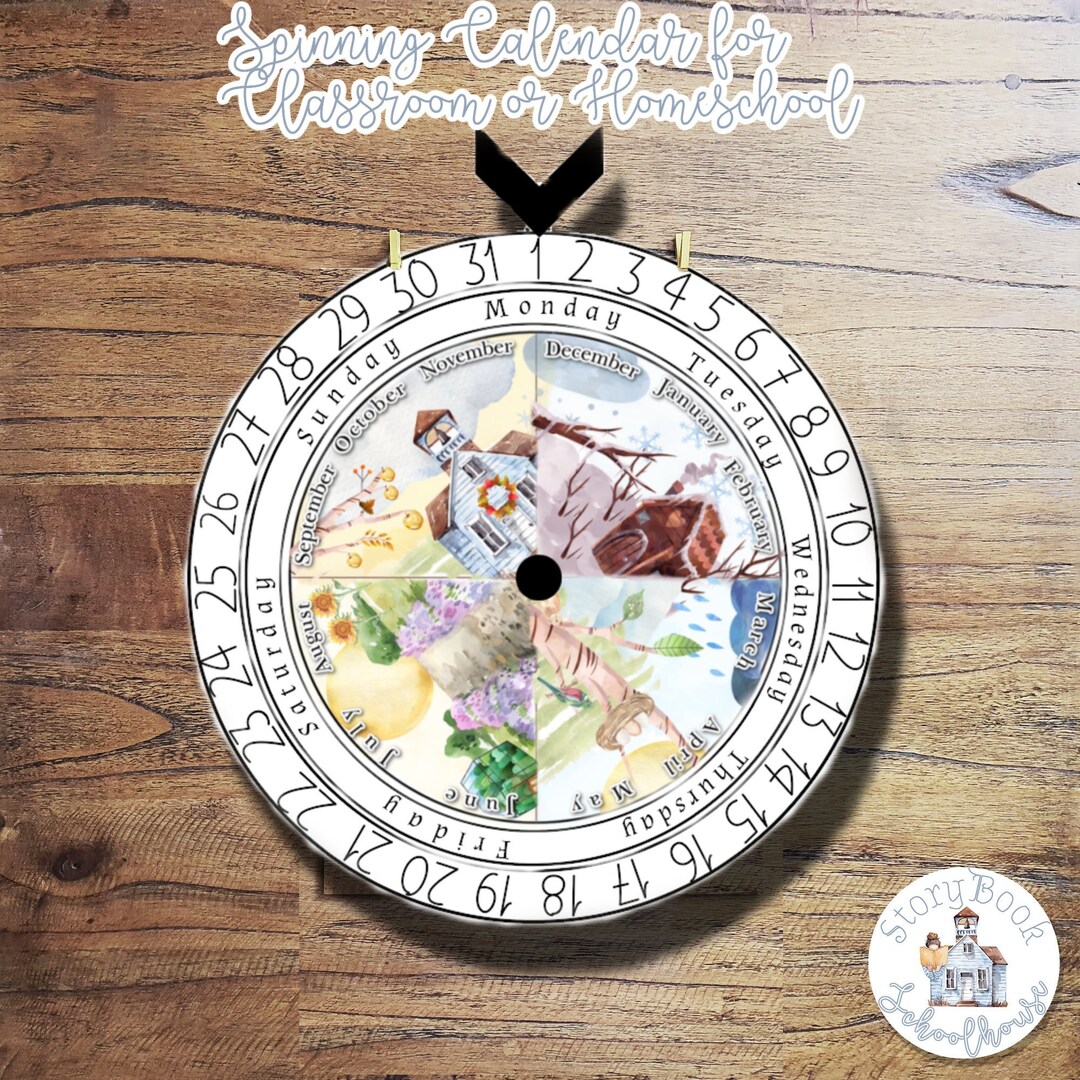 Waldorf Round Perpetual Calendar for Homeschool or Classroom | Spinning ...