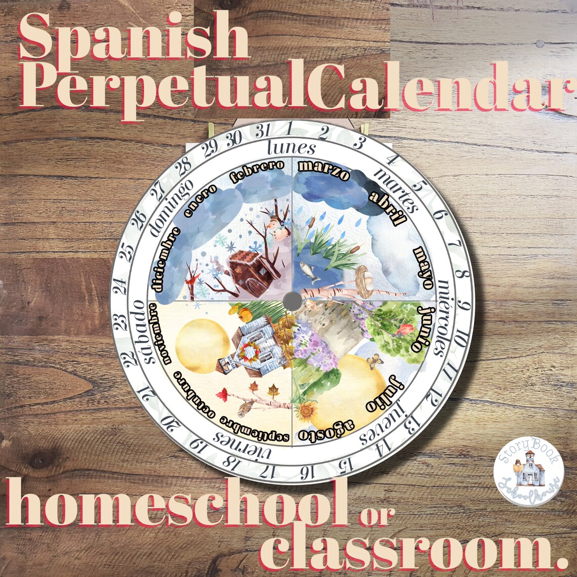 Spanish Waldorf Perpetual Calendar for Homeschool or Classroom ...
