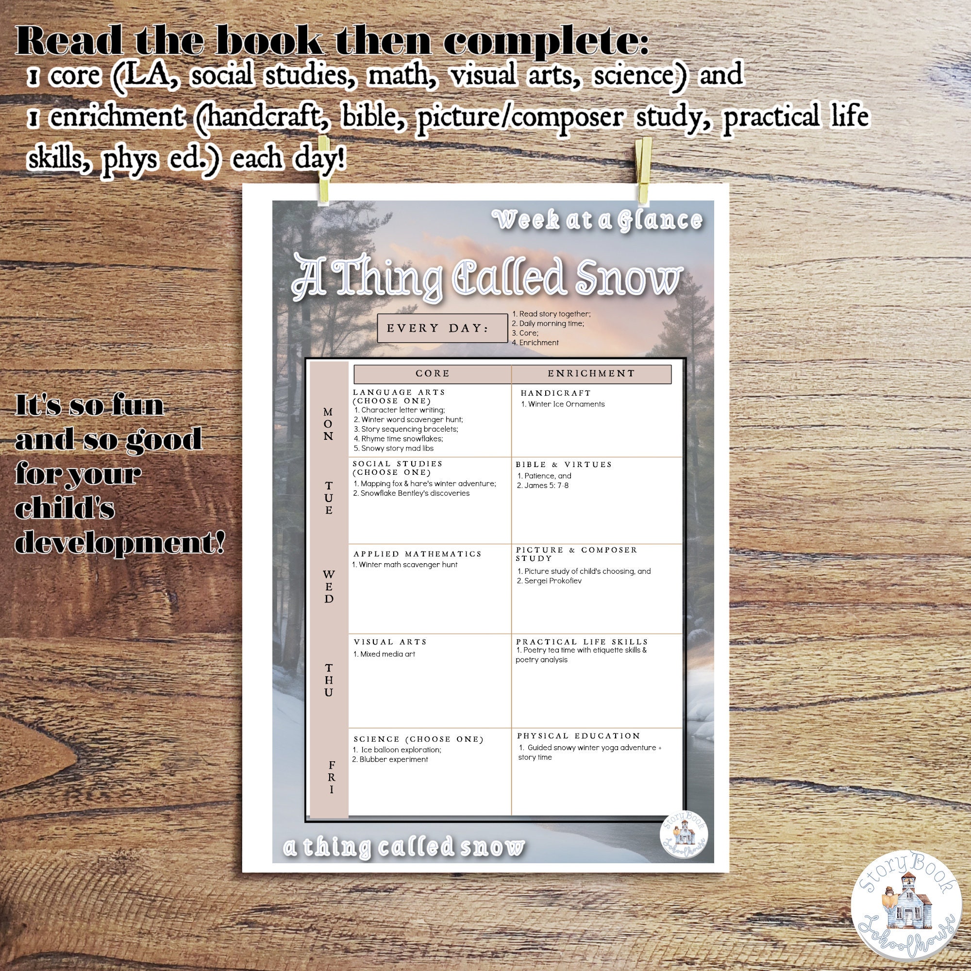 A Thing Called Snow Literature Book Unit Study for Homeschool ...