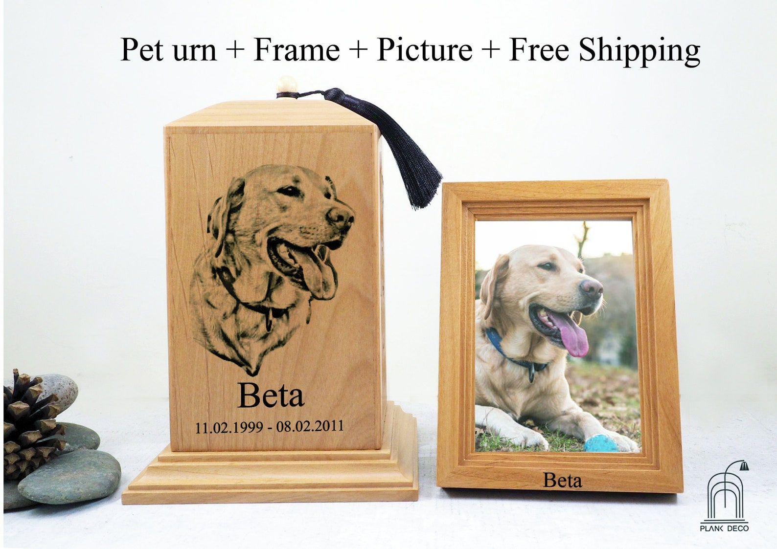 Cremation Pet Urn With Frame for Dogs Dog Urn Cat Urn Pet - Etsy