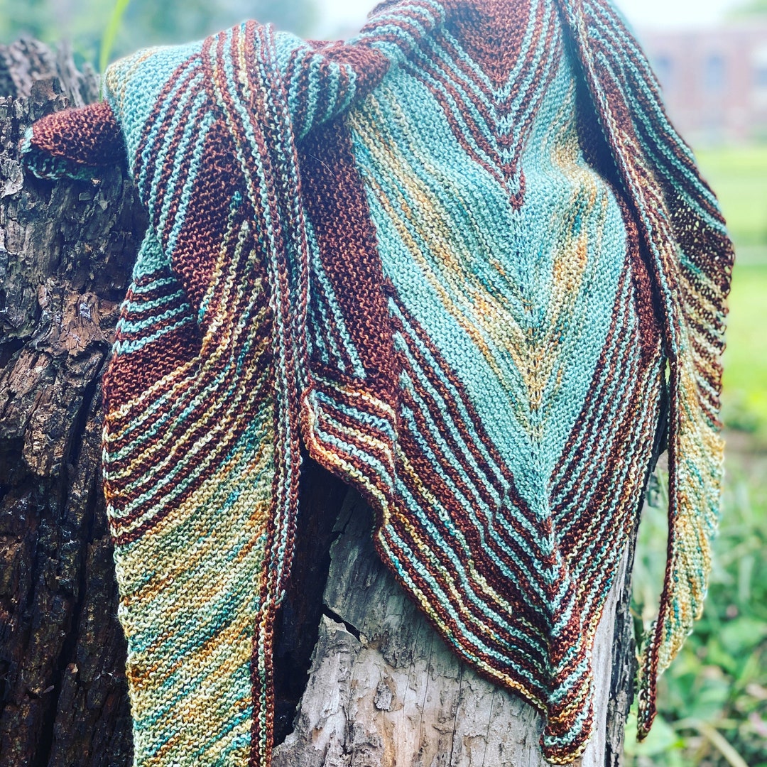 Handknit Triangular Winged Shawl - Etsy