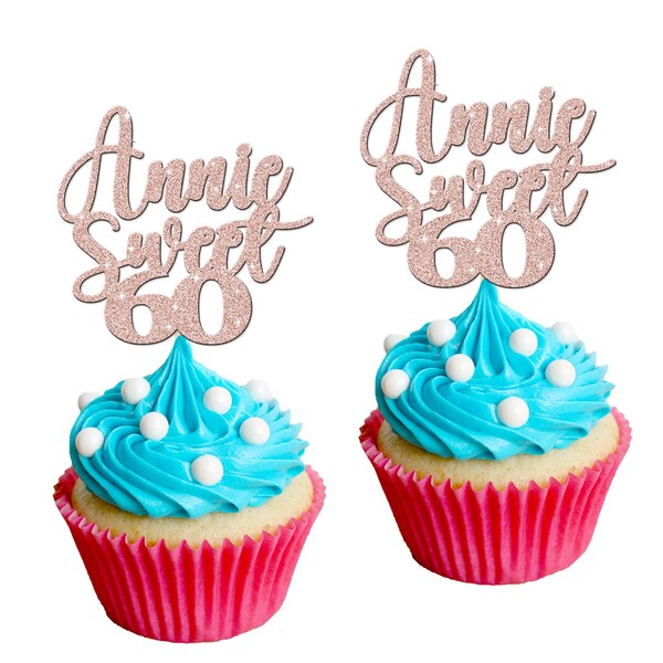 60th Cupcake Toppers - Etsy