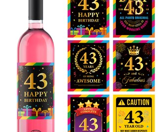 Birthday Wine Labels - Etsy