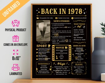 1978 Birthday Poster | Etsy