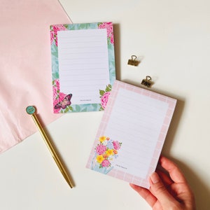 Pink Roses Notepad Set, Floral Notepad Set, Spring/summer Notepad ...