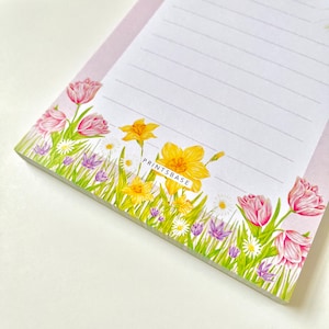 Spring Floral Notepad, Blue Tit, Birdhouse, Cherry Blossom Notepad ...
