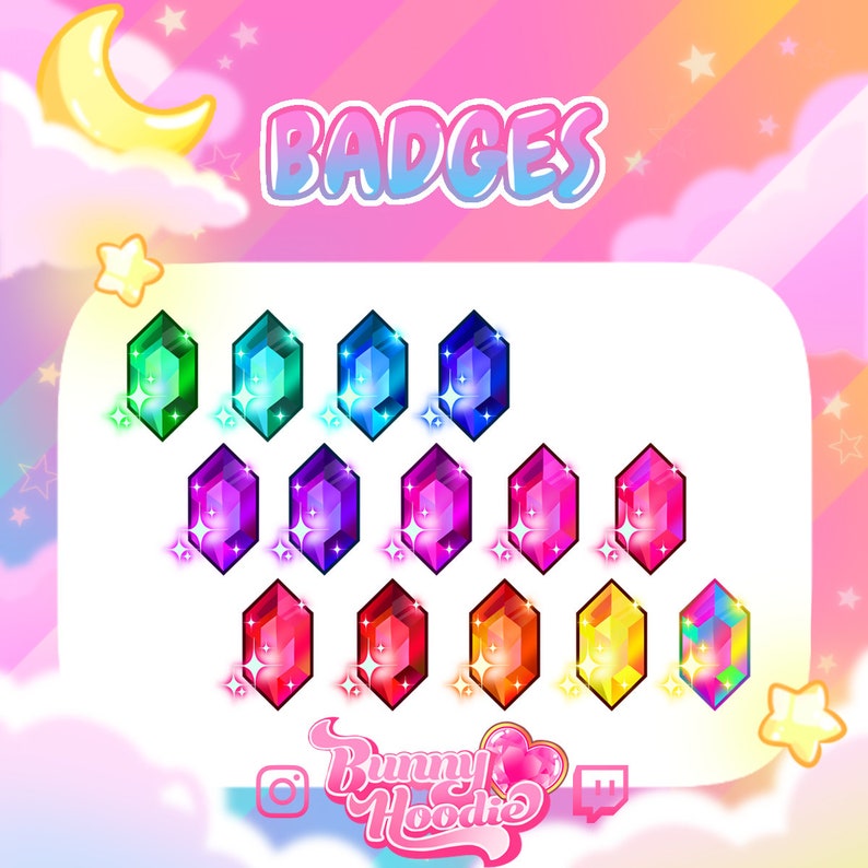 Kawaii Zelda Jewel Badges - Cute Premade P2U Pack for Twitch & Discord ...