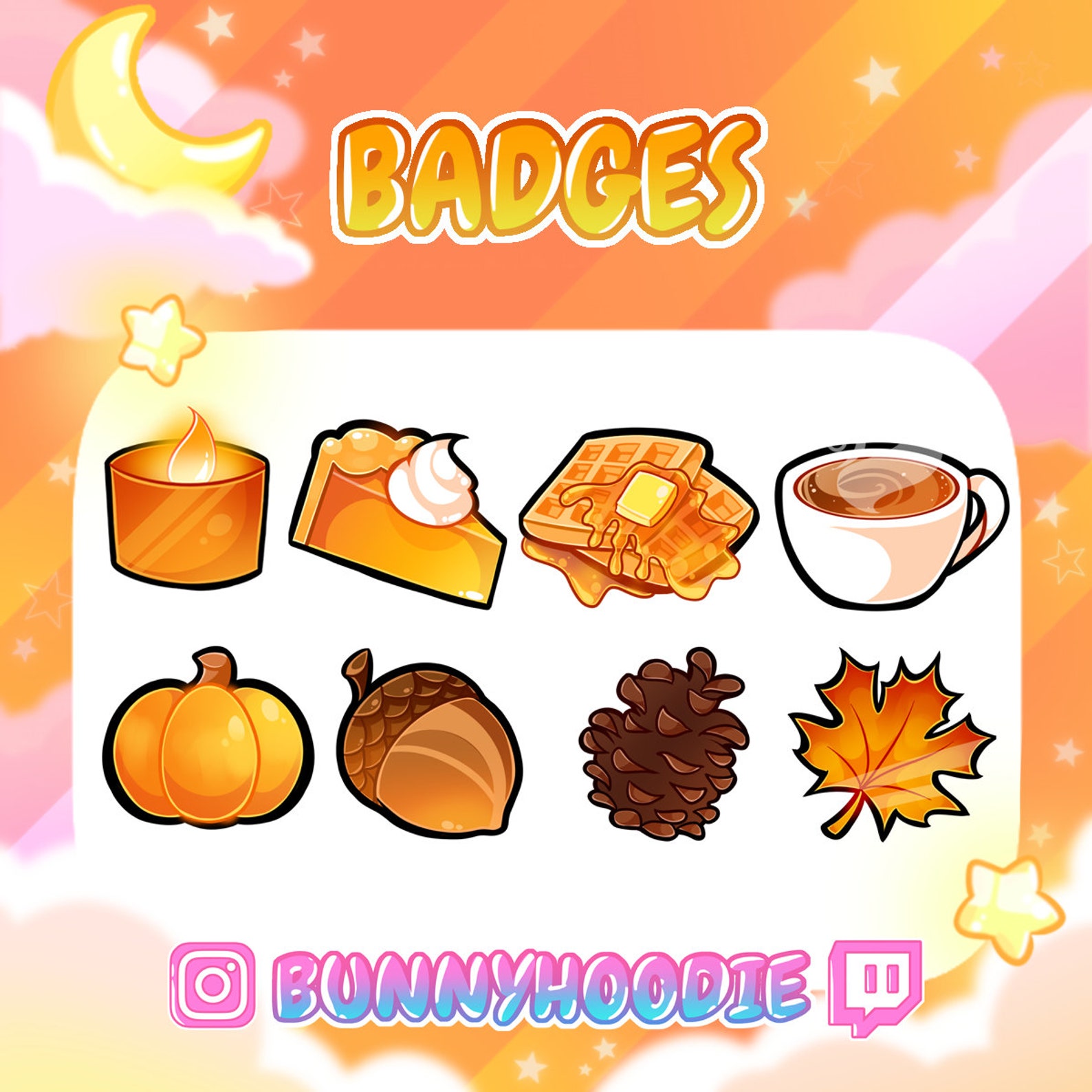 Autumn Sub Badges Twitch - Cozy Warm Fall October November Cute ...