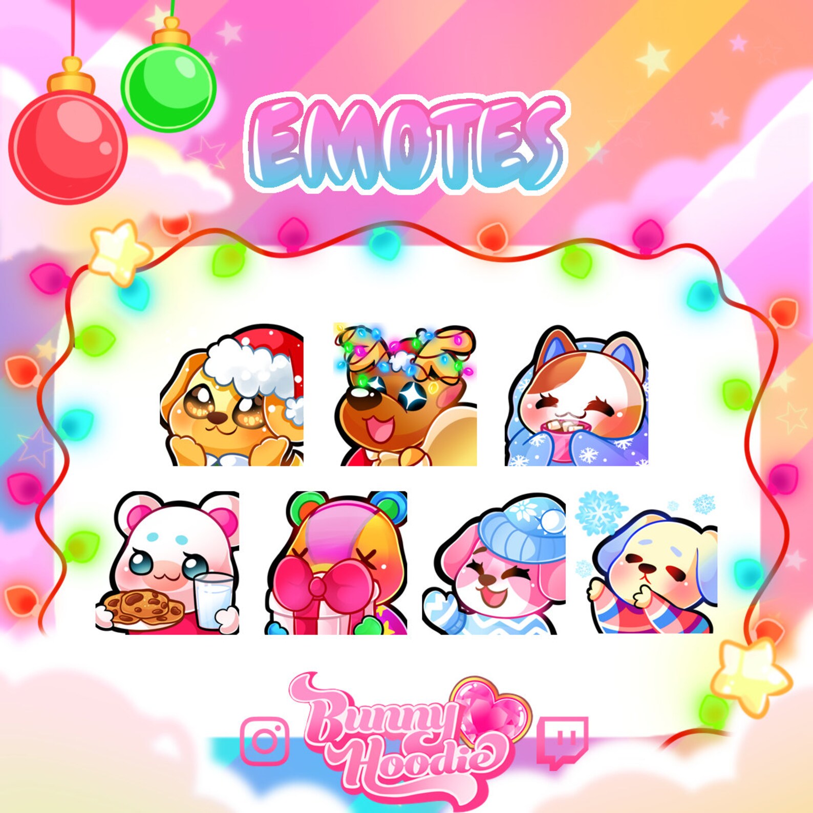 Christmas Animal Crossing Emotes - Twitch & Discord Kawaii Winter ...