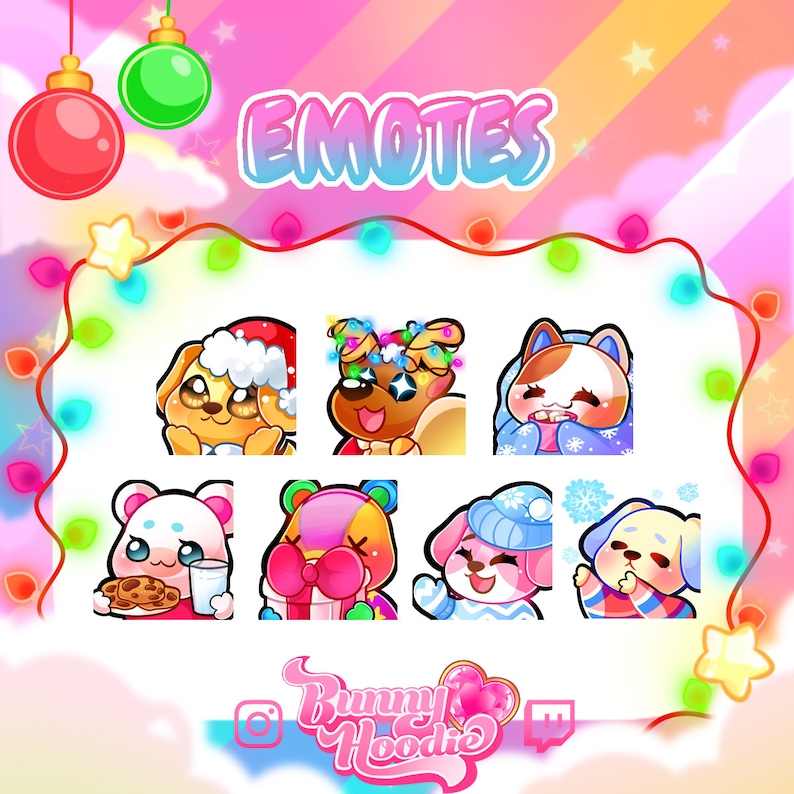 Christmas Animal Crossing Emotes - Twitch & Discord Kawaii Winter ...