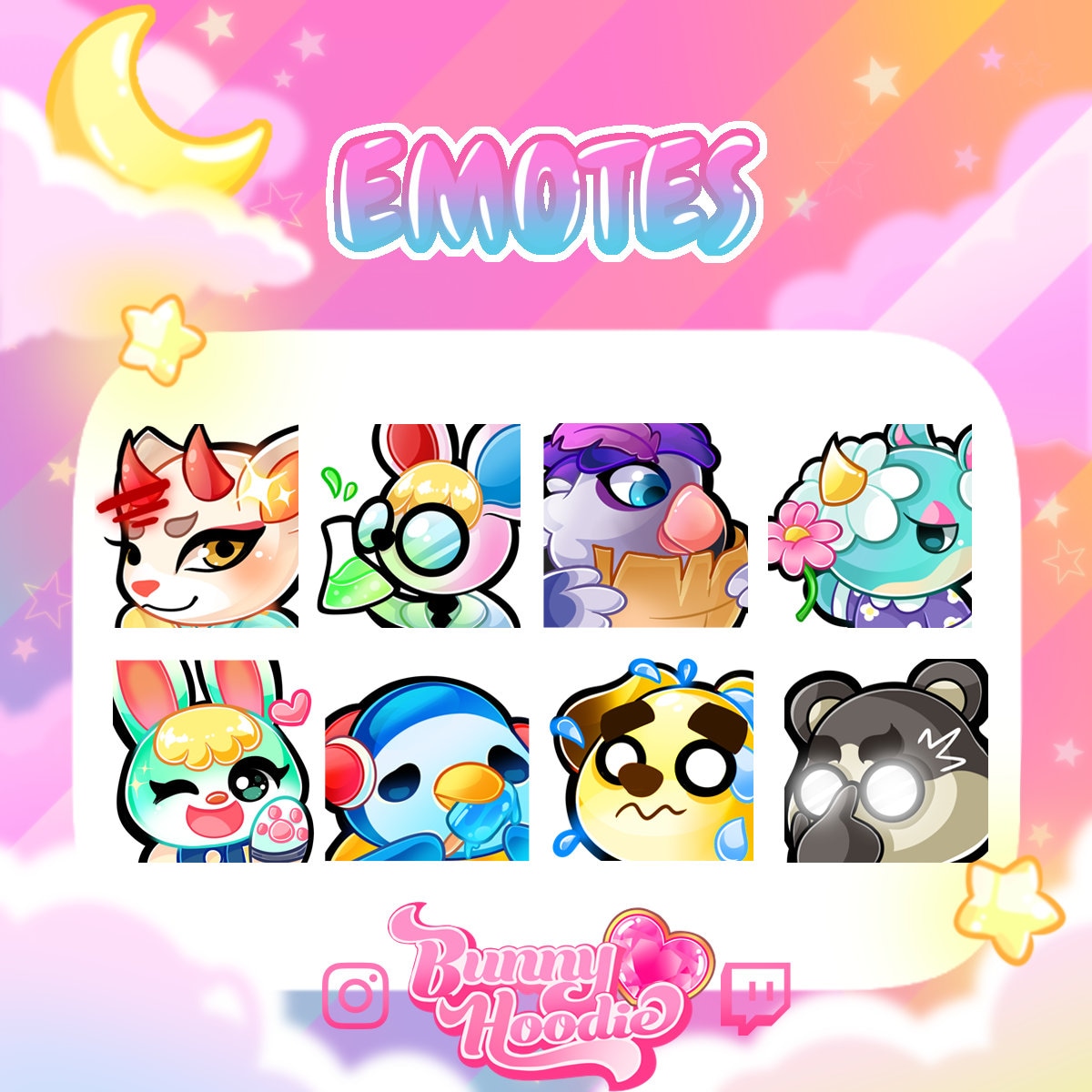 ACNH 2.0 Villagers Emotes Twitch & Discord Premade Emote Pack Cute ...