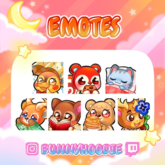 7 Cozy Animal Crossing Emotes Twitch Discord Cottagecore - Etsy