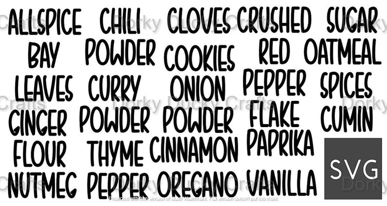 Spice Labels SVG Files for Cricut, Silhouette Cutting Machine - Etsy