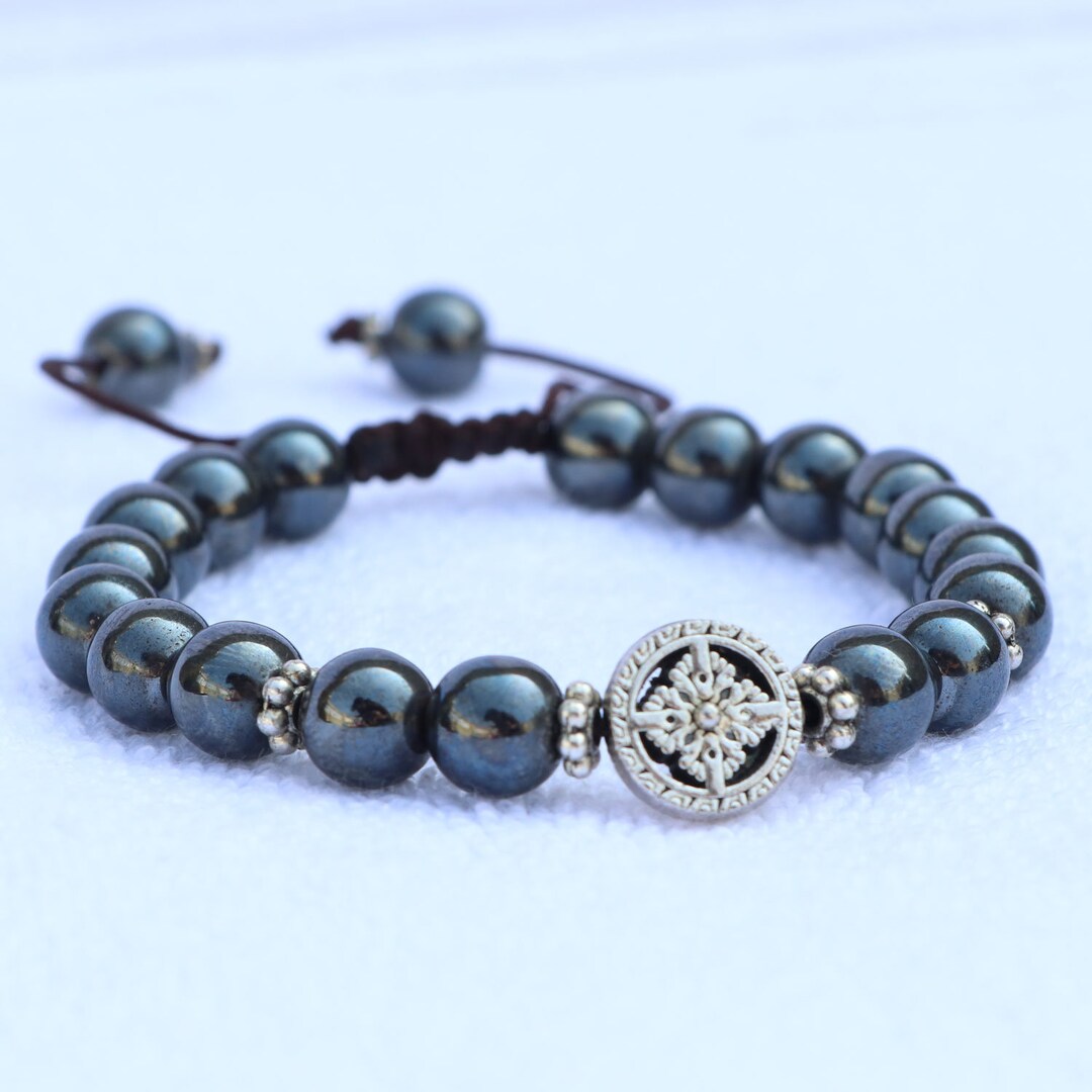 Hematite Stone Wrist Mala With Double Dorje Bead - Etsy