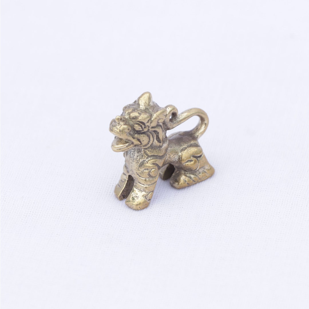 Brass Fearless Snow Lion Statue Decoration Historical - Etsy