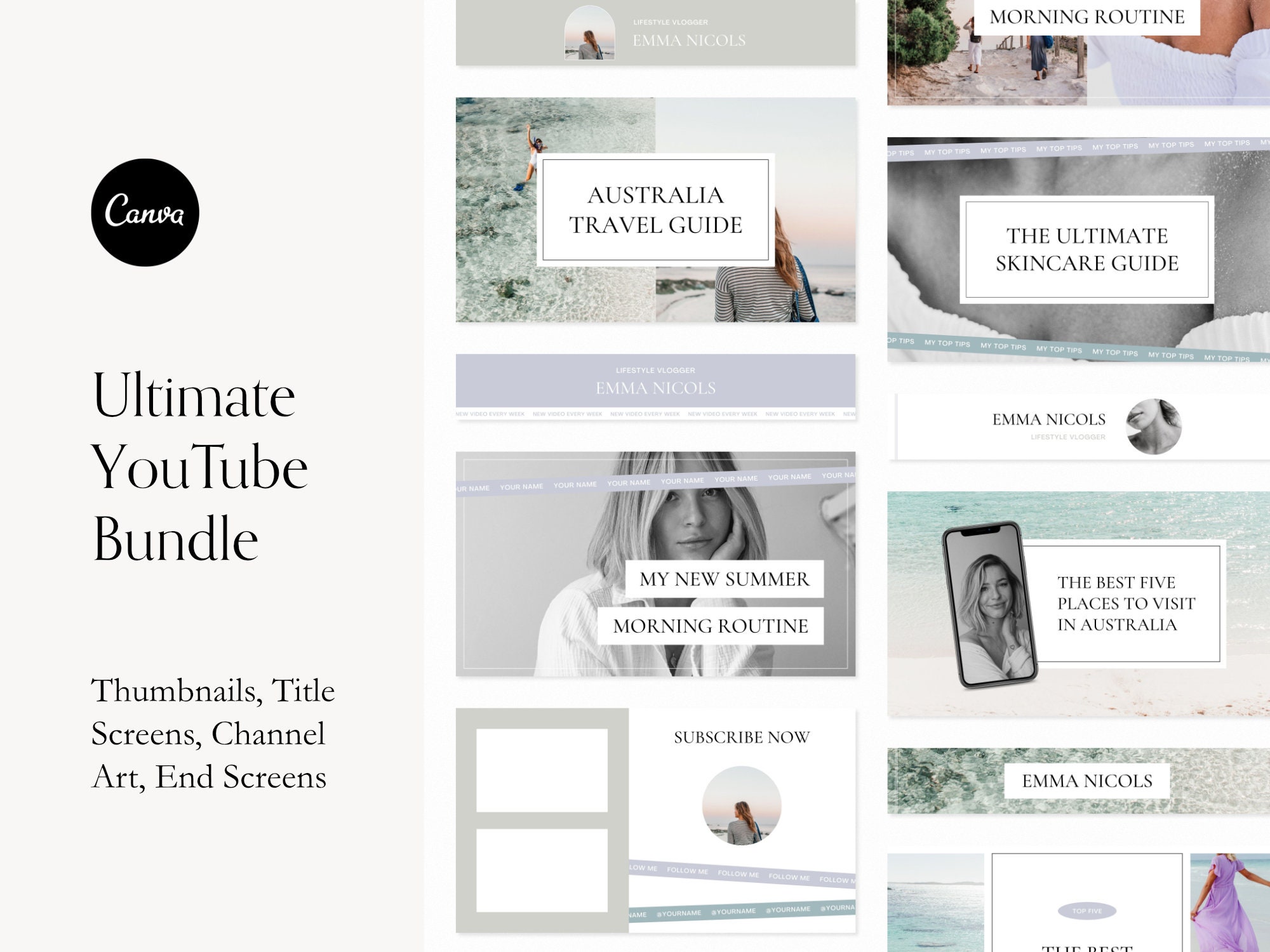 Youtube Branding Kit, Templates for Canva, Youtube Channel Kit, Youtube ...