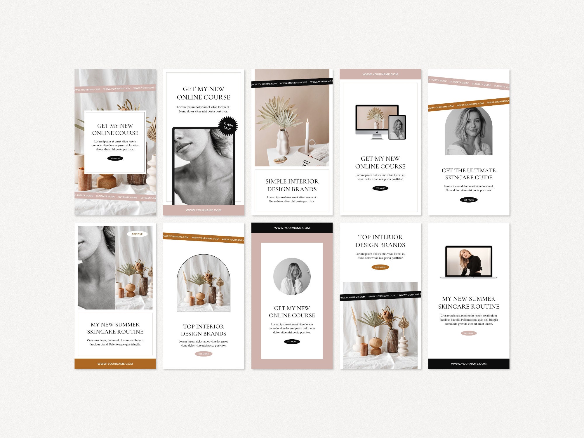40 Pinterest Templates for Canva, Pin Template, Canva Template, Blogger ...