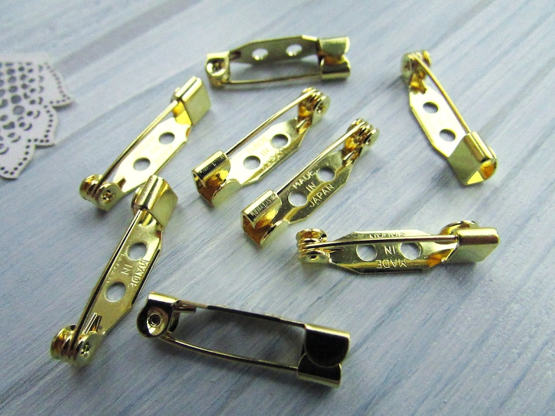 20 Pcs Brass 20 Mm Gold Metal Brooch Pin 078 Inch Made in | Etsy