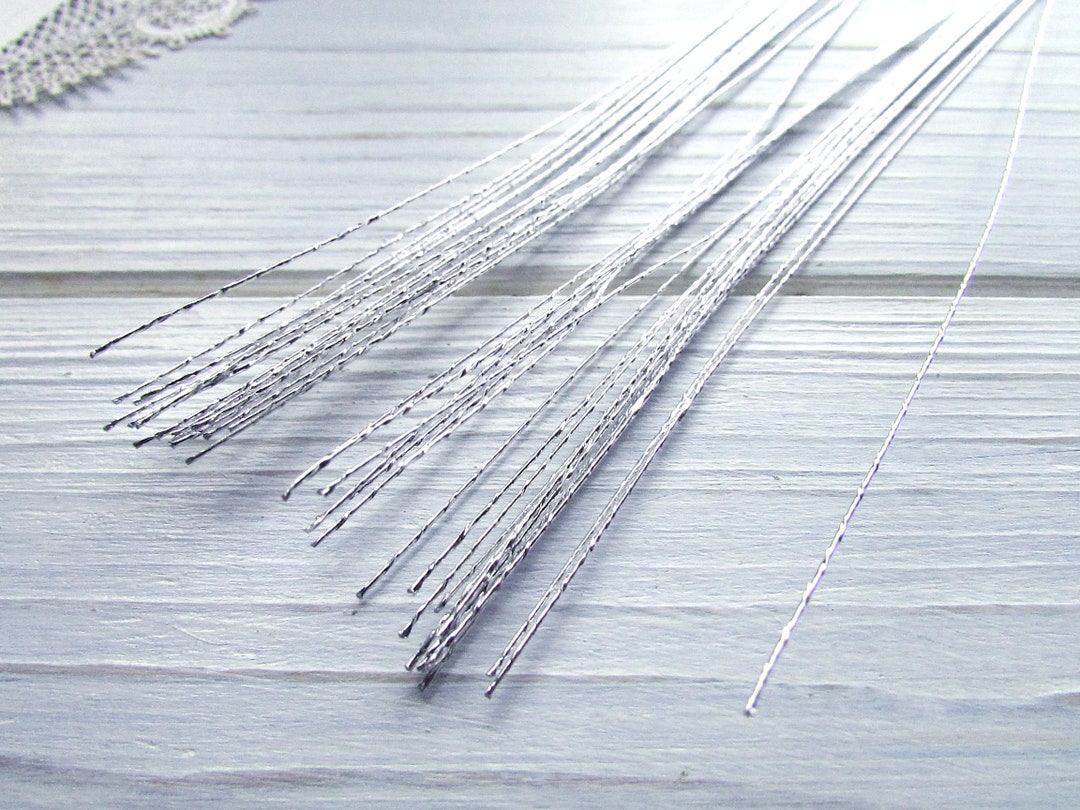 Japanese Silver Floristic Wire 30 Gauge (D 0.31 Mm), 20 Pcs 72 Cm ...