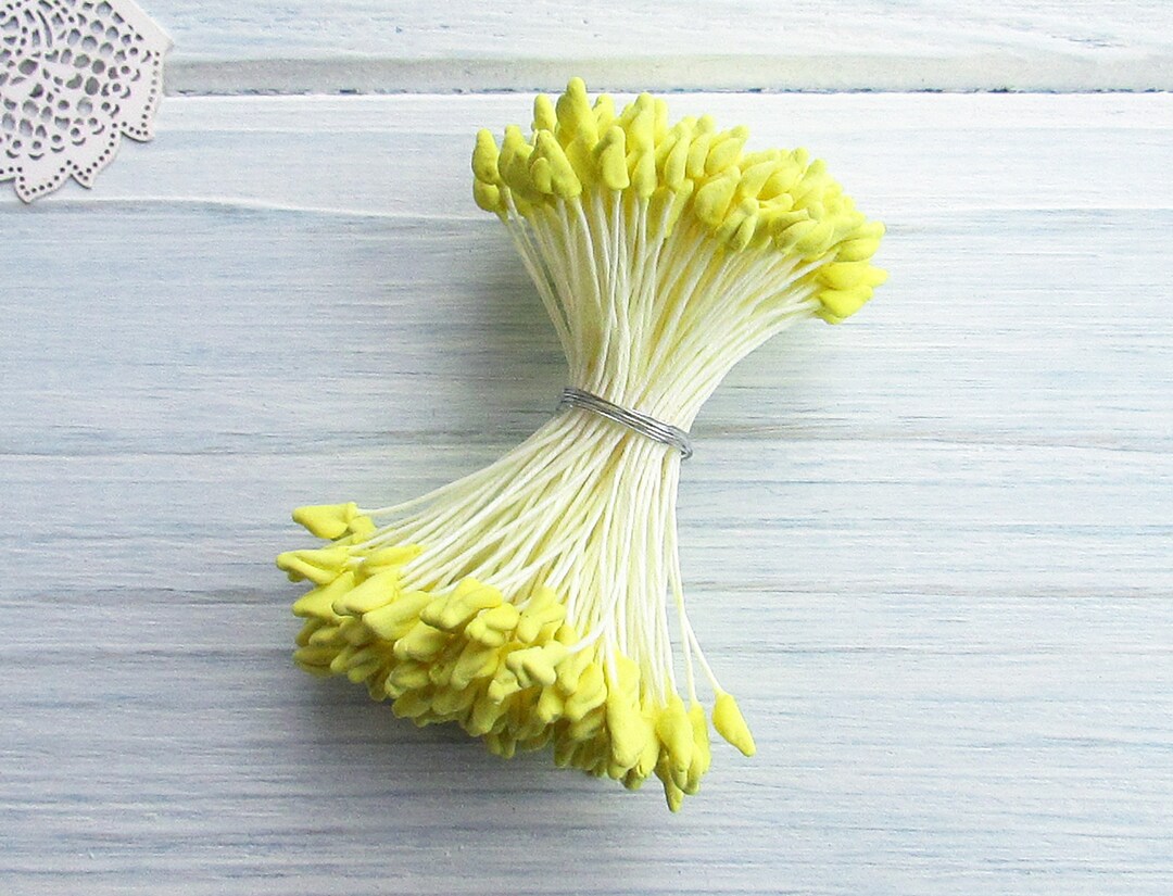 Japanese Yellow Flower Stamens: Large Double Pep, Floral Craft Supply ...