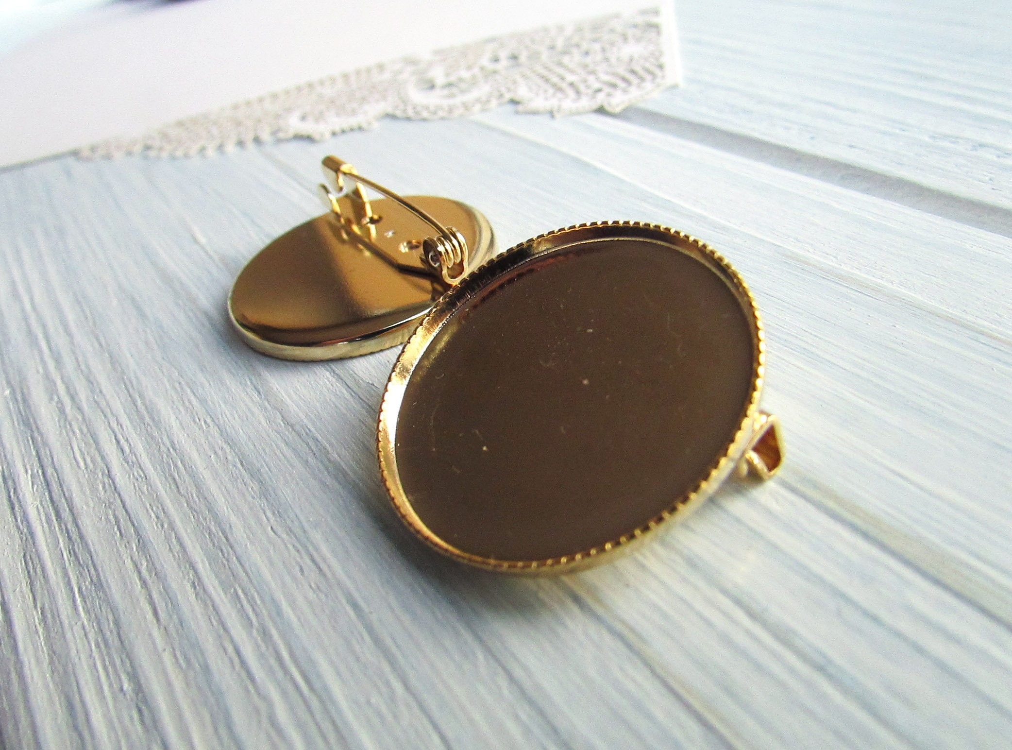 1 Pcs Brass 25 Mm Gold Brooch Pin Backs Brooch Base Round - Etsy