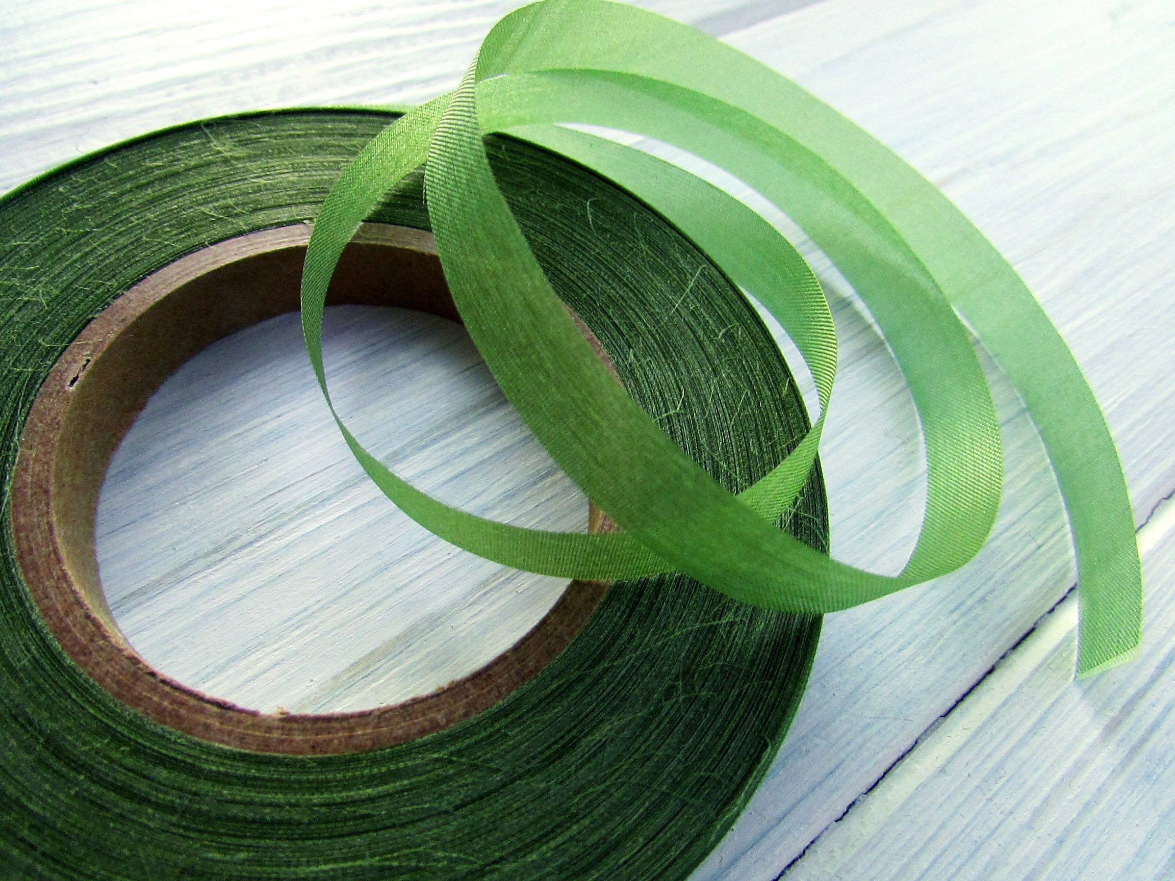 Cinta de seda verde profesional 8 mm / 46 m para hacer flores | Etsy