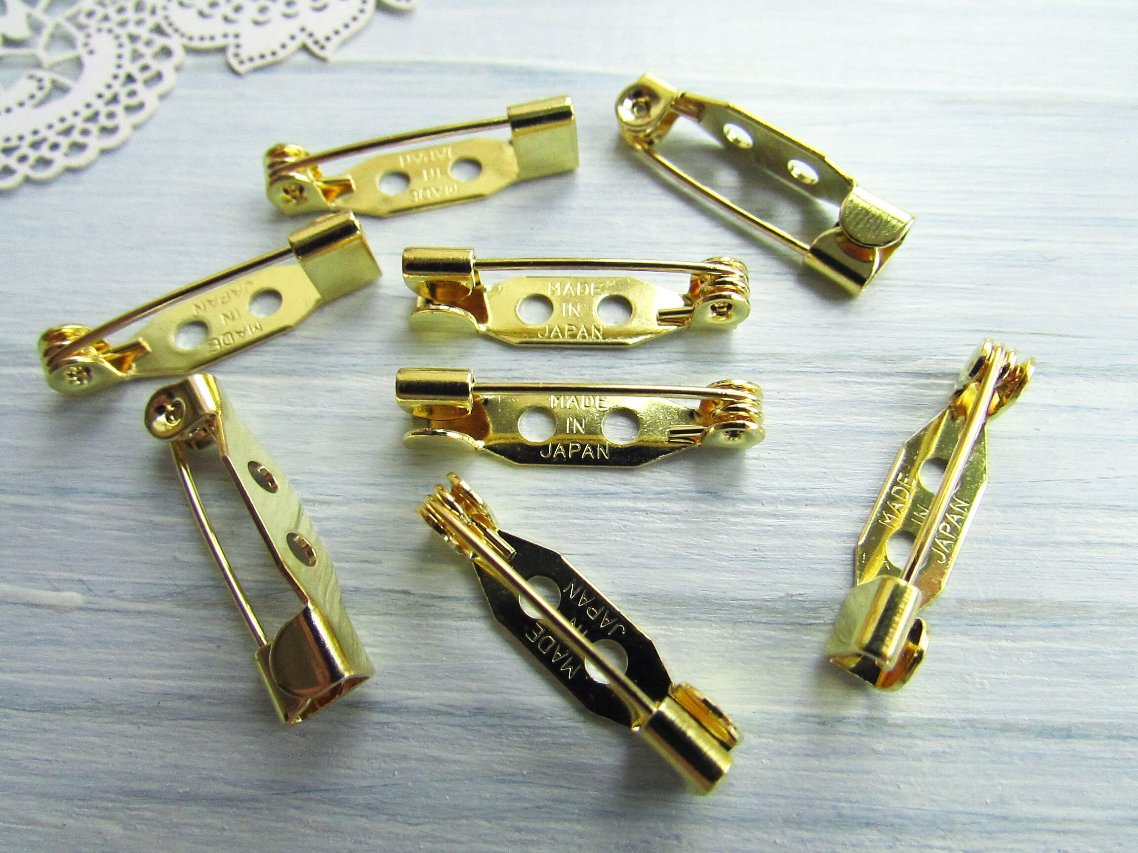 20 Pcs Brass 20 Mm Gold Metal Brooch Pin 078 Inch Made in | Etsy