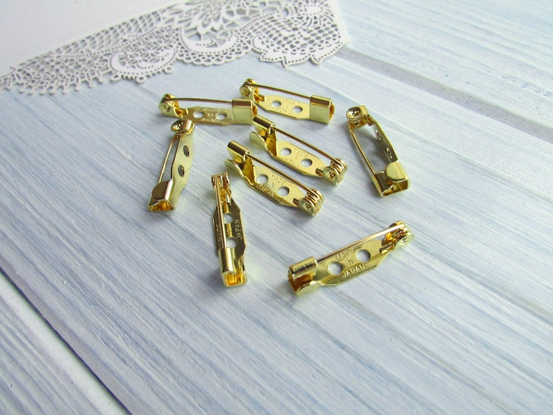 20 Pcs Brass 20 Mm Gold Metal Brooch Pin 078 Inch Made in - Etsy
