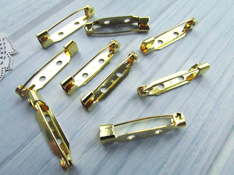 20 Pcs Brass 25 mm gold Metal Brooch Pin 098 inch Made in | Etsy