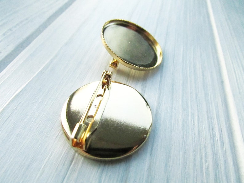 1 Pcs Brass 25 Mm Gold Brooch Pin Backs Brooch Base Round - Etsy