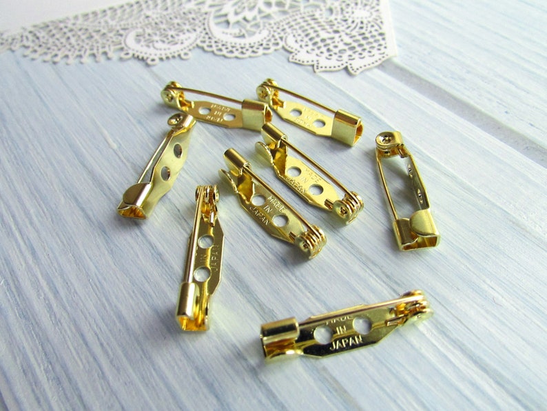 20 Pcs Brass 20 Mm Gold Metal Brooch Pin 078 Inch Made in - Etsy