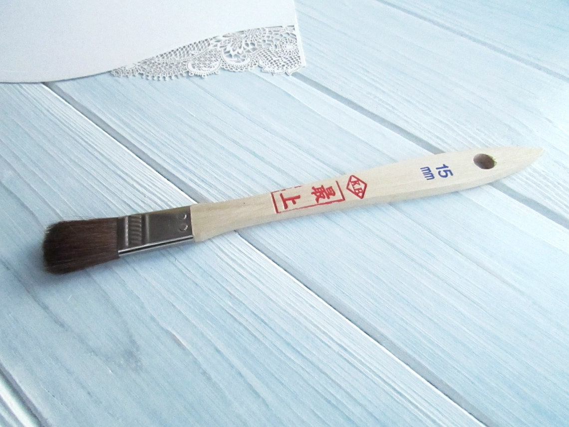 Pennello piatto giapponese 15 mm per arte dei fiori di seta e | Etsy