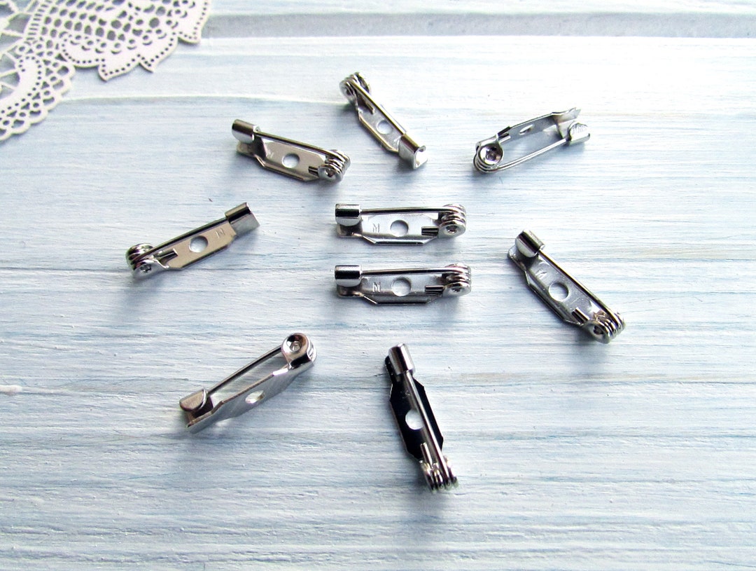 20 Pcs Silver Metal Brooch Pins 15mm - Japanese Made - Etsy