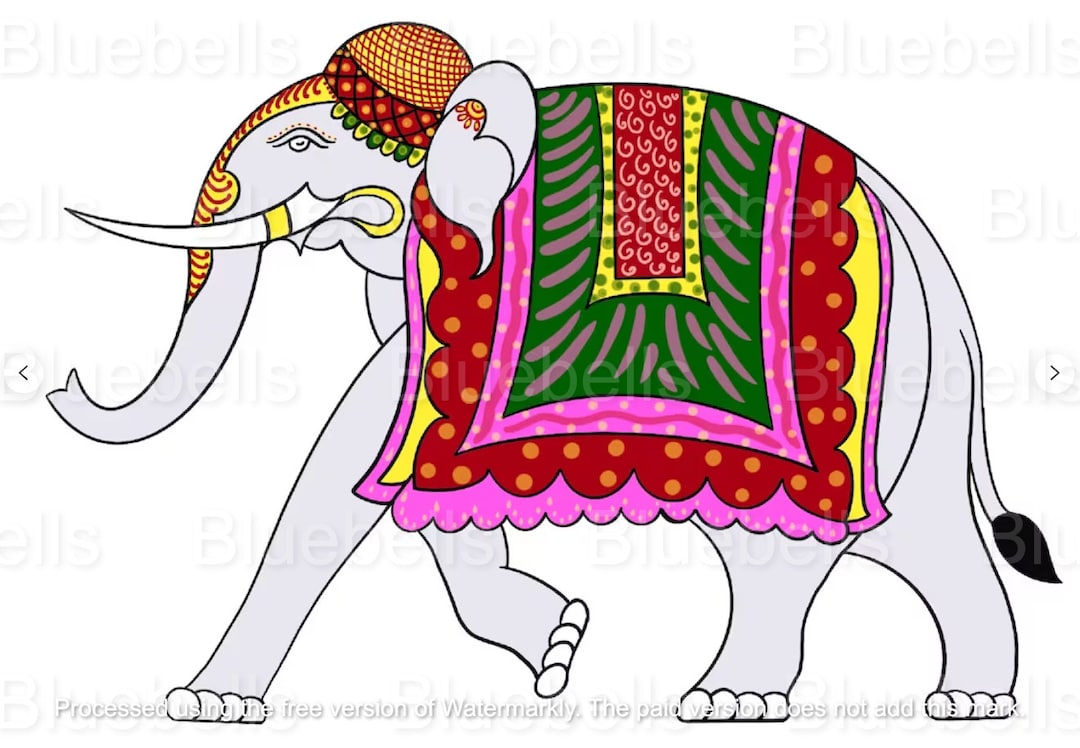 Pichwai Elephant Digital File, JPEG, PDF, PNG Instant Download File for ...