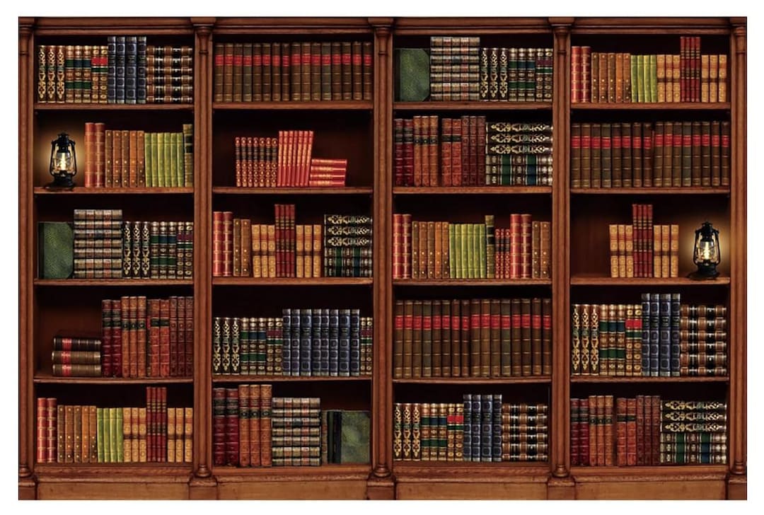 Library Bookshelf Backdrop/ Vintage Wood Library/ Study Room Ancient ...