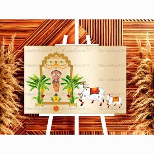 Cow and Calf Housewarming Sign, Grahapravesh Sign, New House Welcome ...