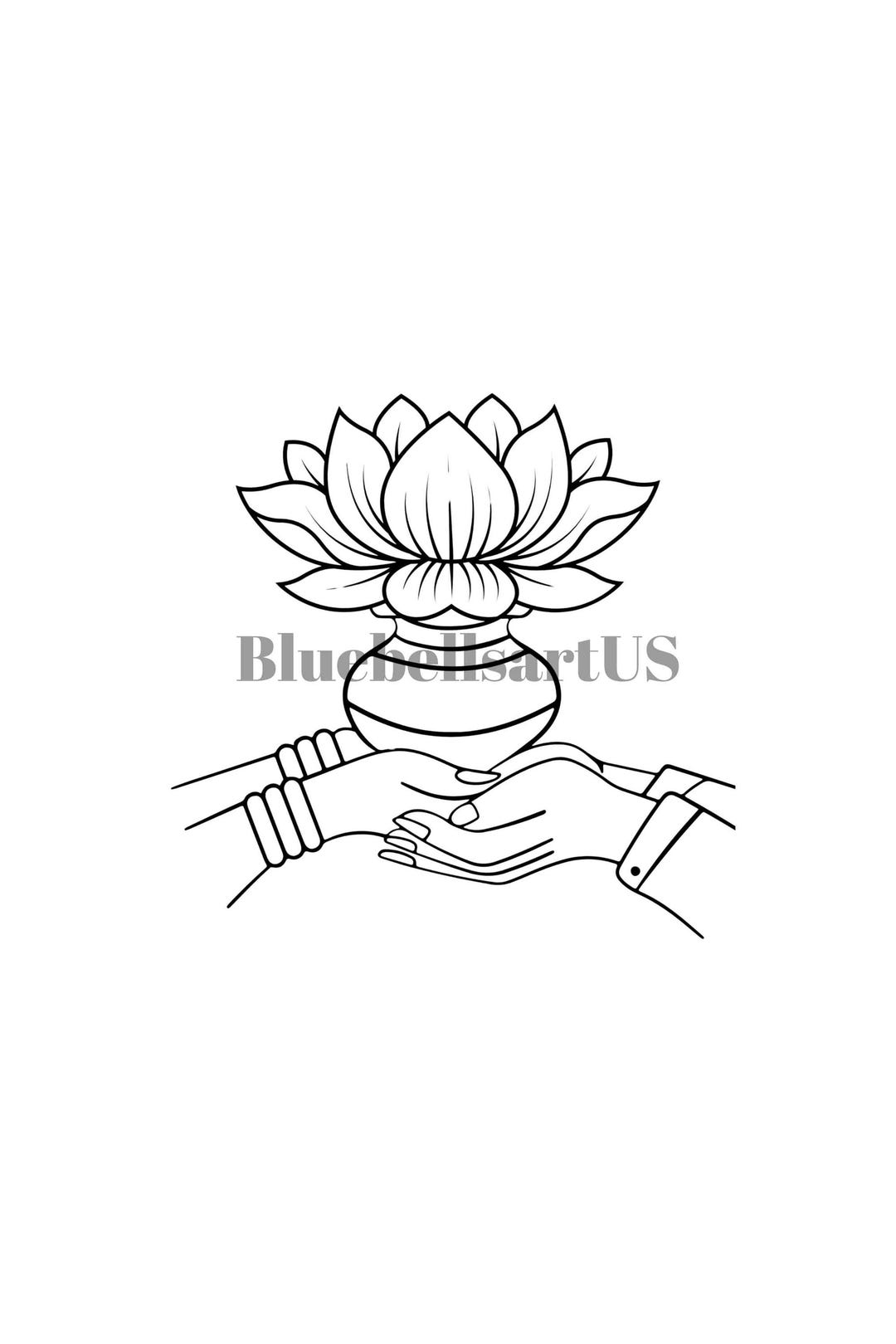Kalash Outline Digital Pdf, Jpeg, PNG, Files, Cut File for Cricut and ...