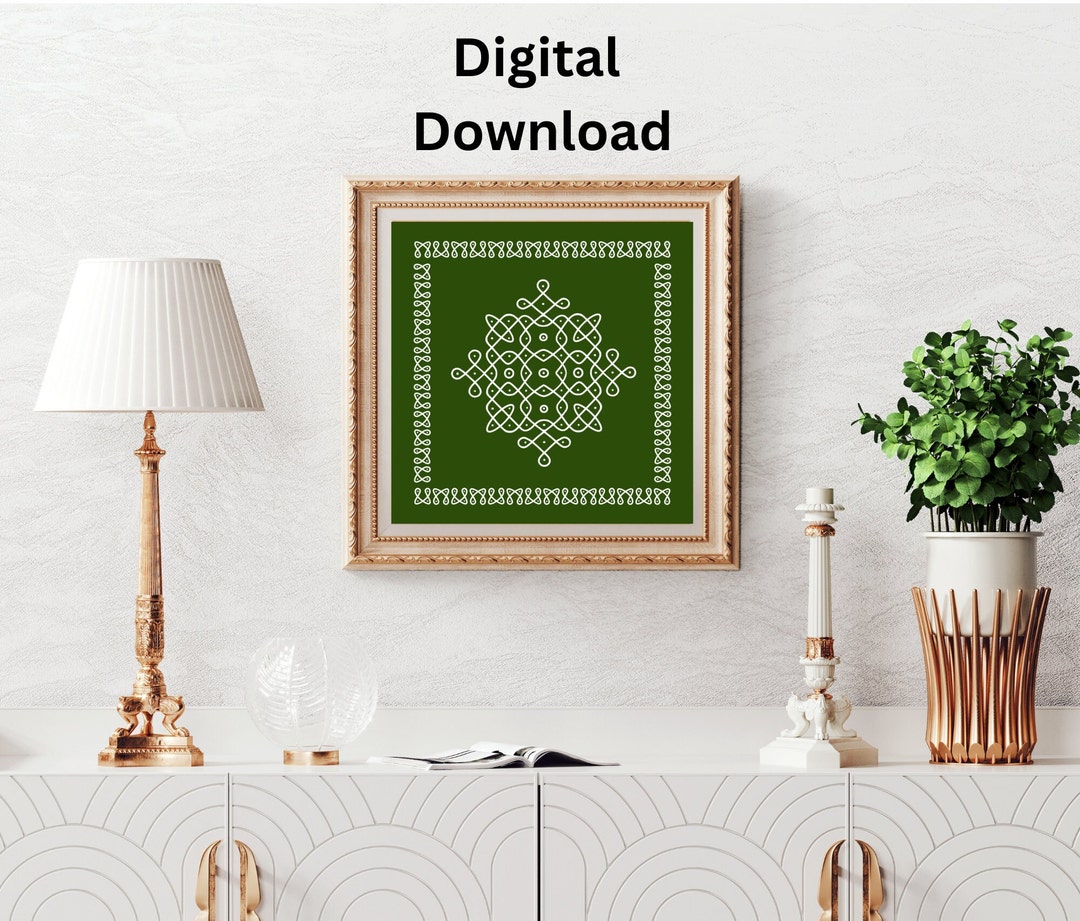 Kolam Design Digital File, JPEG, Instant Download, Kolam Instant ...