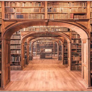 Library Bookshelf Backdrop/ Vintage Wood Library/ Study Room Ancient ...