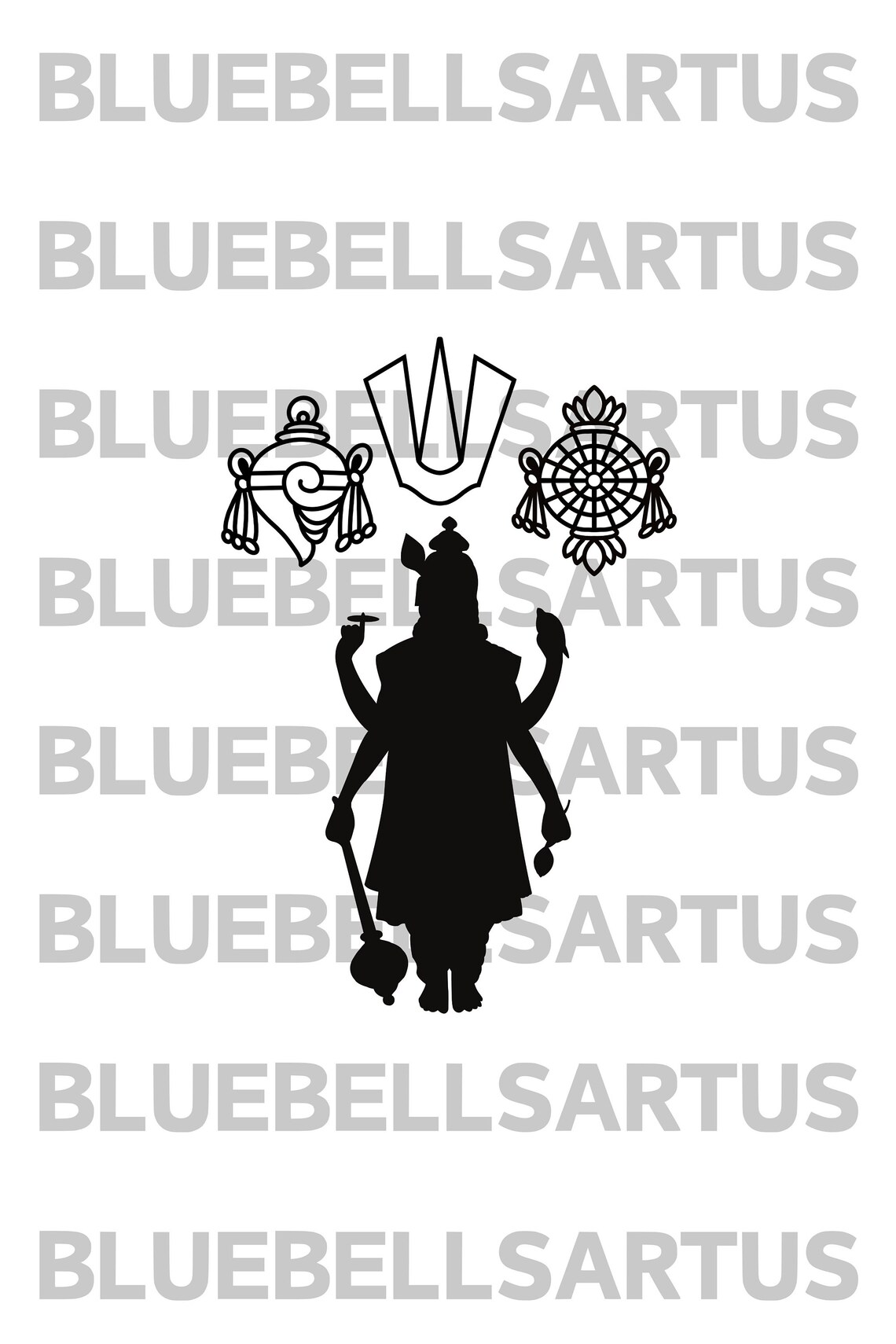 Shankhu Chakram Naamam Digital Files, Satyanarayana SVG and PNG Files ...